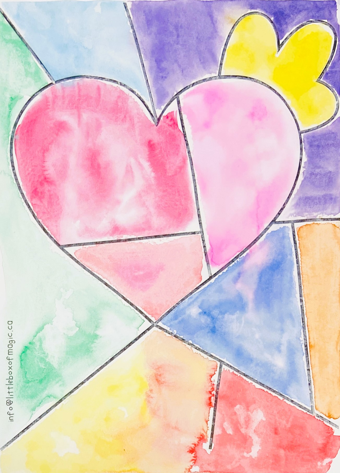 Colorful Valentine's Day Art Project for Kids: Romero Britto Pop Art Hearts