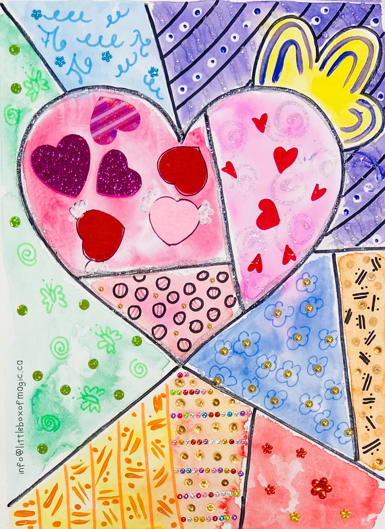 Colorful Valentine's Day Art Project for Kids: Romero Britto Pop Art Hearts